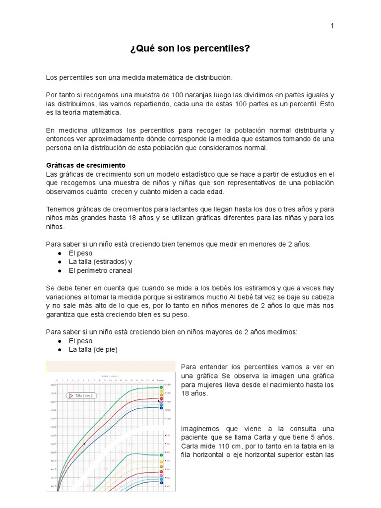 Percentiles y Crecimiento Infantil | PDF