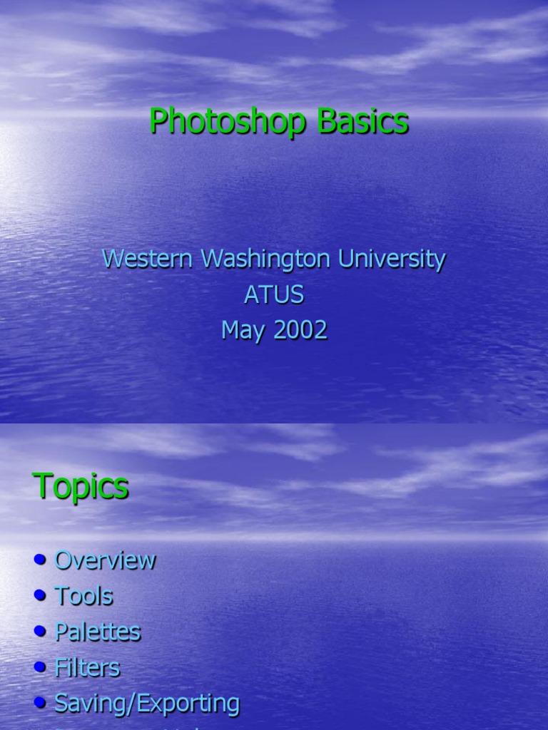 Photoshop Basics: Western Washington University Atus May 2002 | PDF