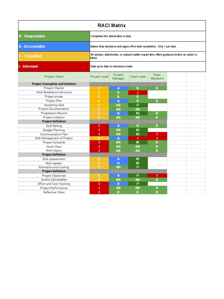 Activity Template_ RACI chart - Phase 1 | PDF | Business