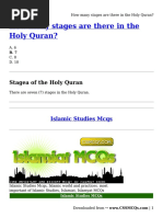 Islamiat MCQs - Ghazwa e Hunain To Ghazwa-e-Tabook (Solved) | PDF ...