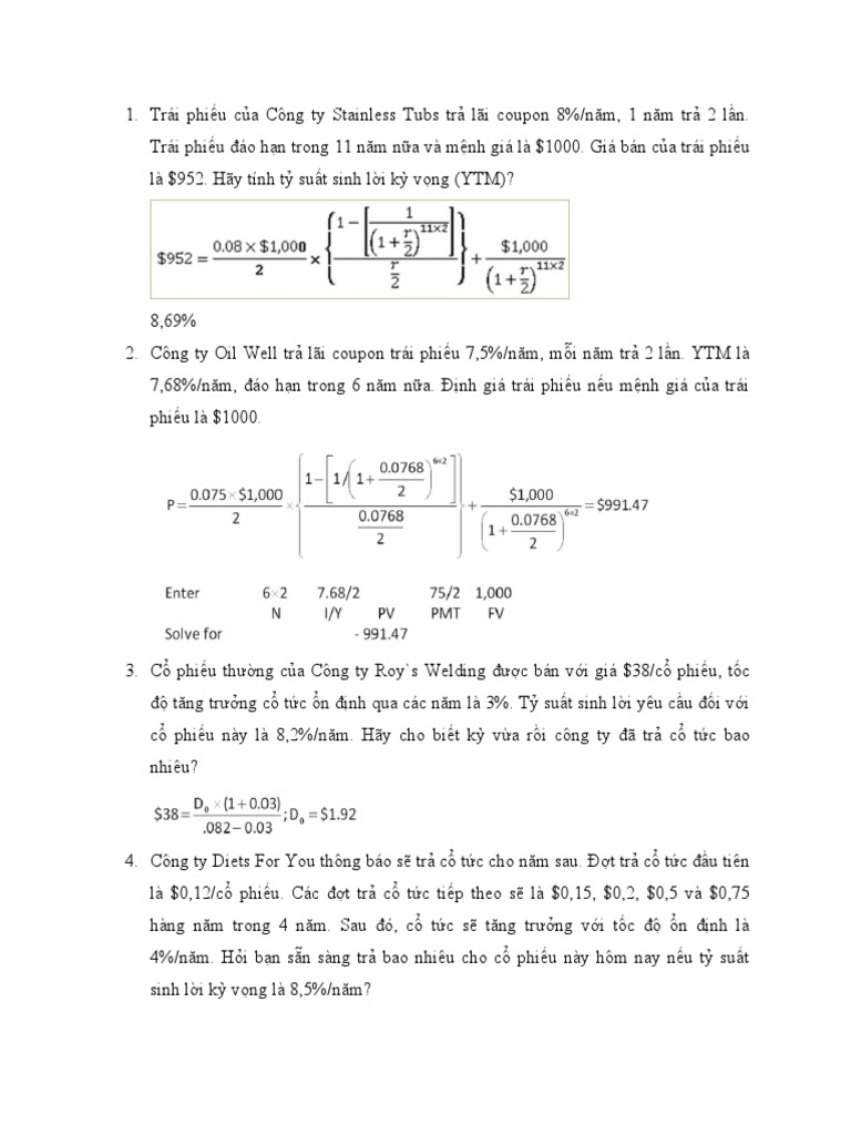 Bài giải TCDN1 - 1 | PDF