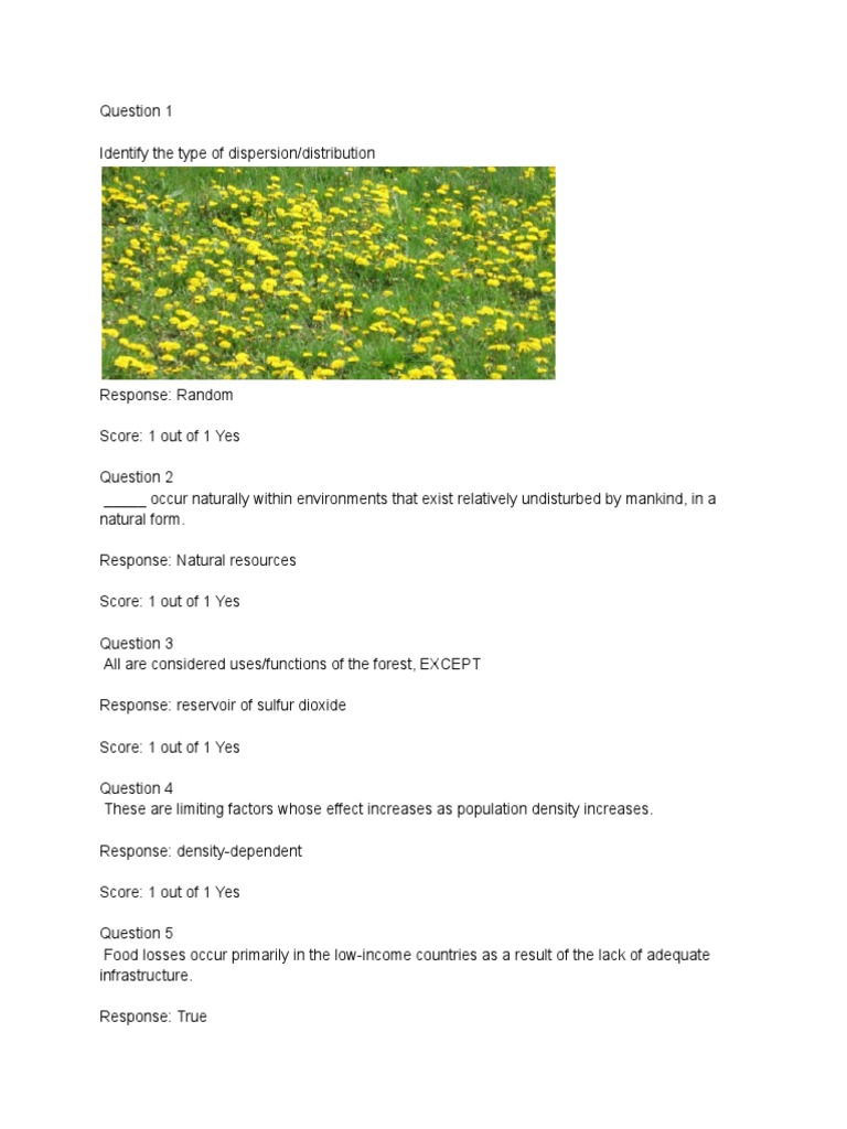 Environmental Science Quiz Answers | PDF | Ecosystem | Biodiversity
