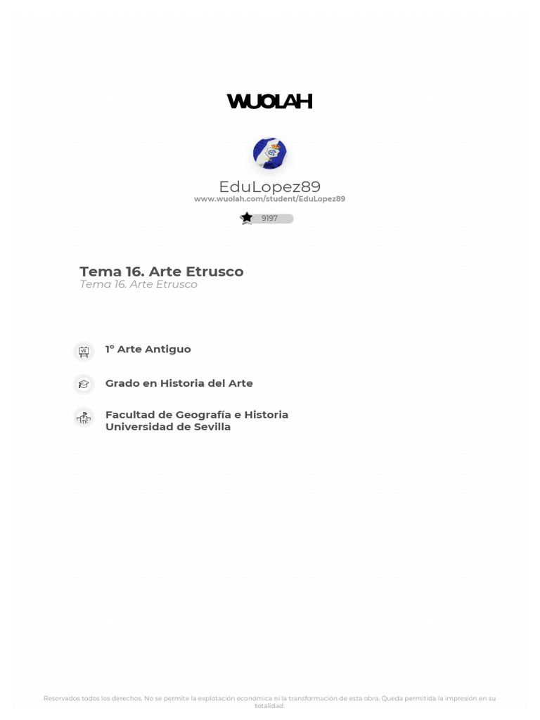 Tema 16. Arte Etrusco | PDF