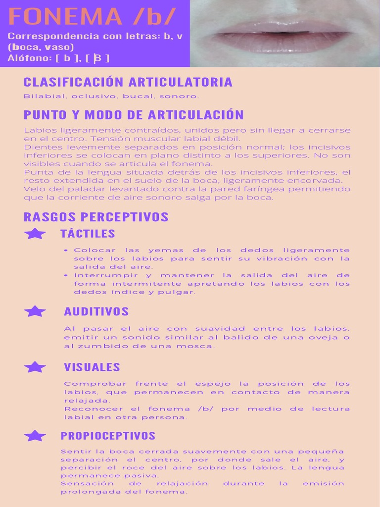 Infografías Articulación de Fonemas | PDF | Boca | Fonema