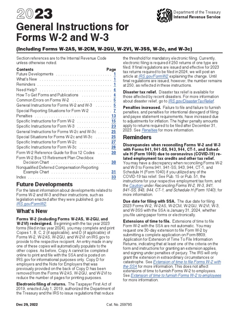 General Instructions For Forms W-2 and W-3: (Including Forms W-2AS, W ...