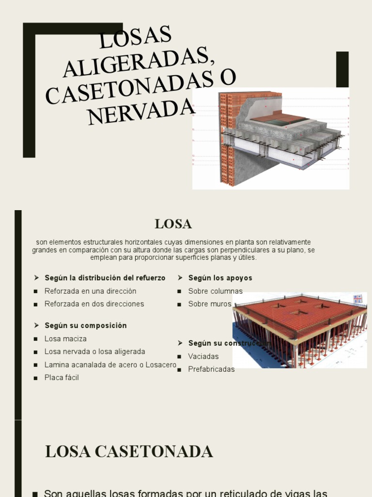 Losas Nervadas y Casetonadas: Tipos y Ventajas | PDF | Hormigón | Acero