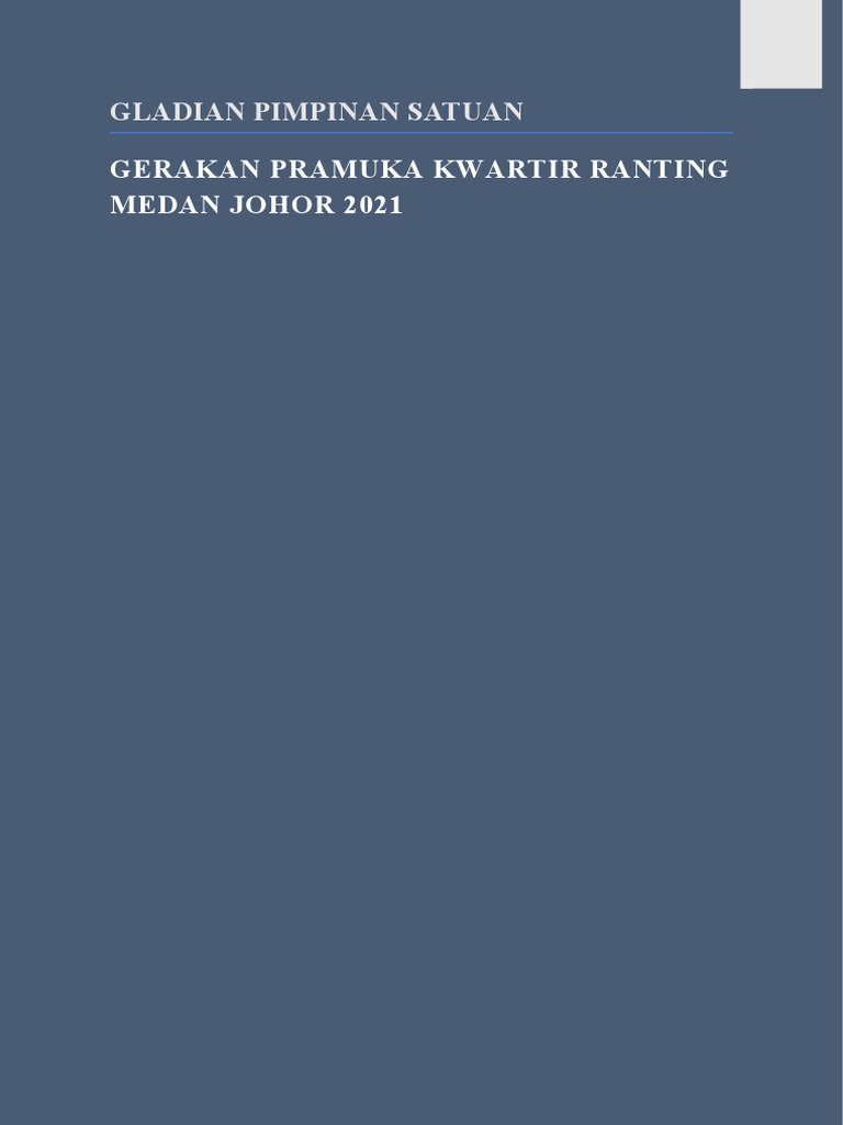 Gladian Pimpinan Satuan Pramuka 2021 | PDF | Bisnis