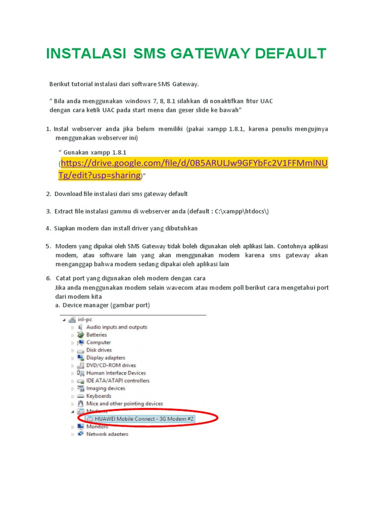 Manual Book Sms Gateway Quick Count | PDF