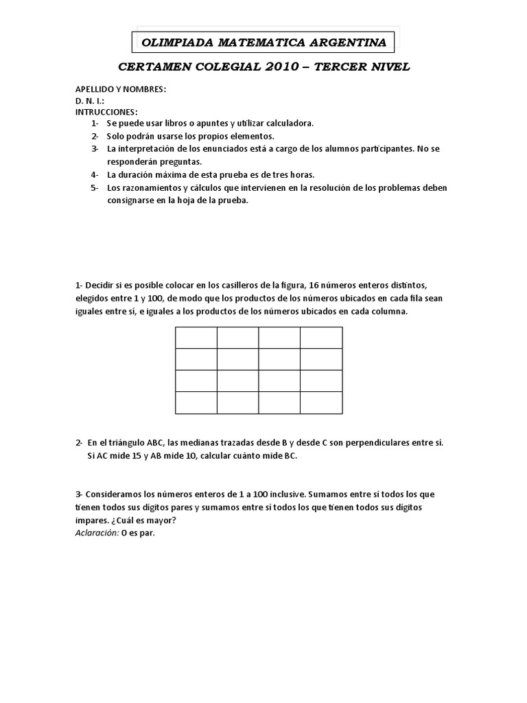 Olimpiada Matematica | PDF