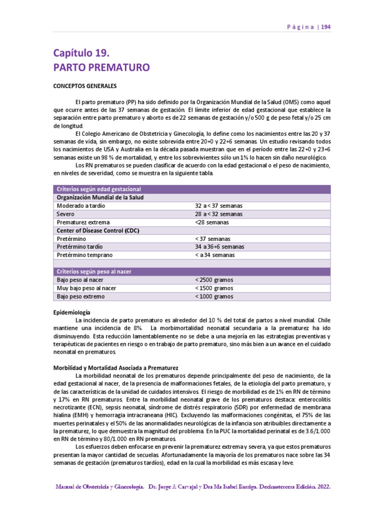 Parto Prematuro | PDF