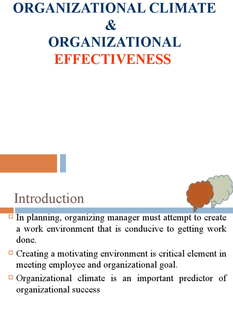 Organizational Climate & Organizational Effectiveness | Download Free ...