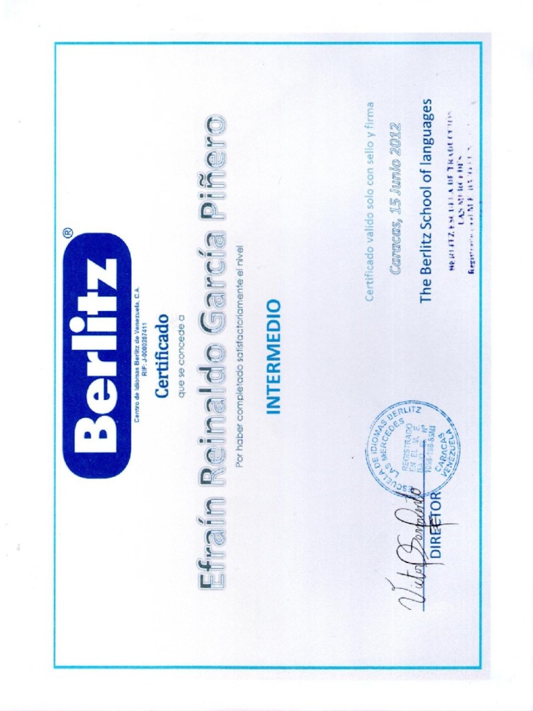 Certificado de Ingles | PDF