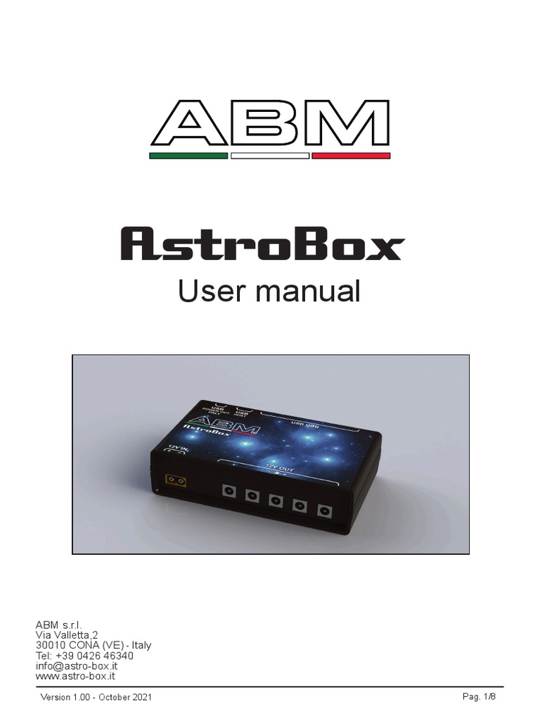 AstroBox User Manual | PDF | Usb | Power Supply