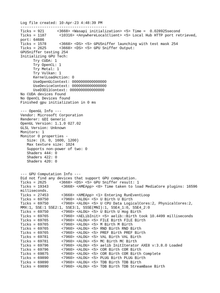 Adobe Media Encoder Log-Last | PDF | Graphics Processing Unit | Shader