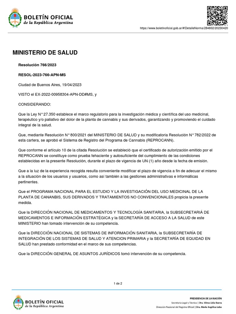 Amplían A 3 Años El Plazo de Vigencia Del REPROCANN | PDF | Cannabis ...