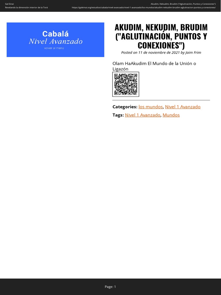 Akudim Nekudim Brudim Aglutinacin Puntos y Conexiones | PDF | Creencia ...