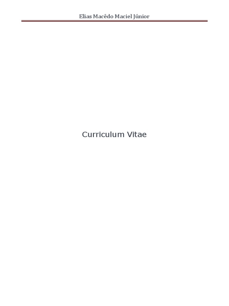 Curriculum Vitae: Elias Macêdo Maciel Júnior | PDF