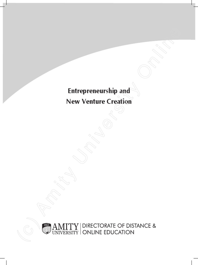 Entrepreneurship and New Venture Creation - SAMPLE | PDF
