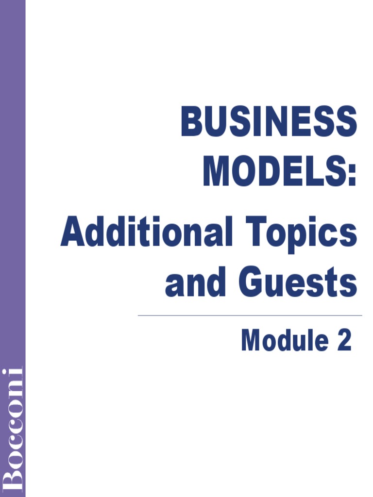 M2 - Additional T & Guests - Business Models | PDF