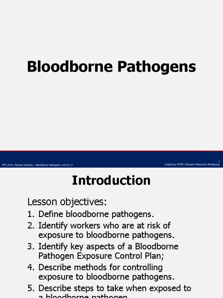 Bloodborne Pathogens Overview and Control | PDF