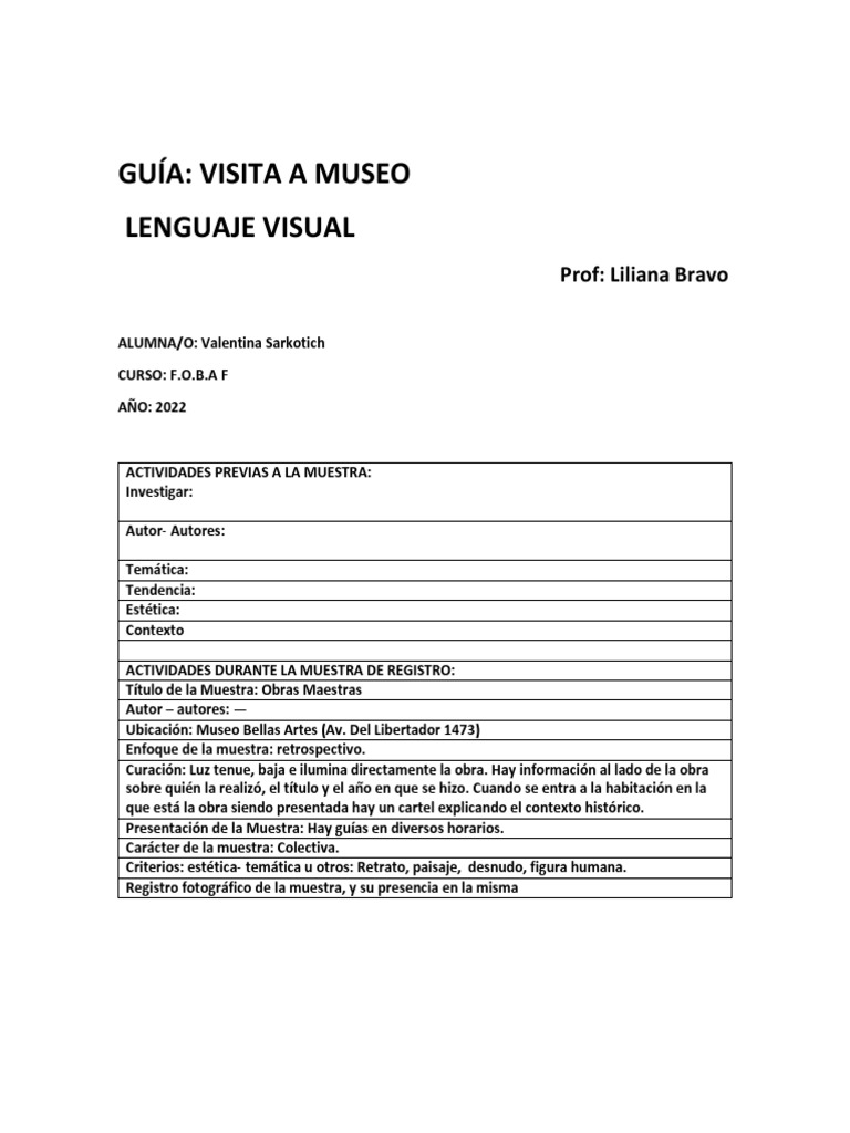 Visita A Museos | PDF | Pinturas