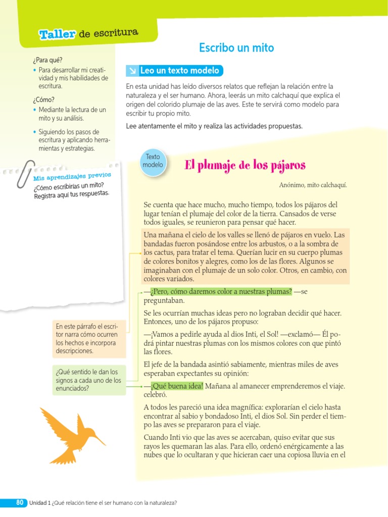 Cómo escribir un mito sobre animales | PDF | Aves | Escritores
