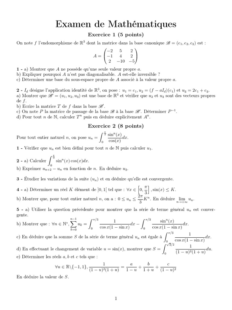 Examen ETL Maths | PDF