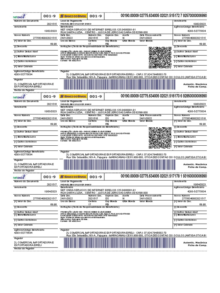 Boleto Net Onda | PDF | Moeda | Pagamentos