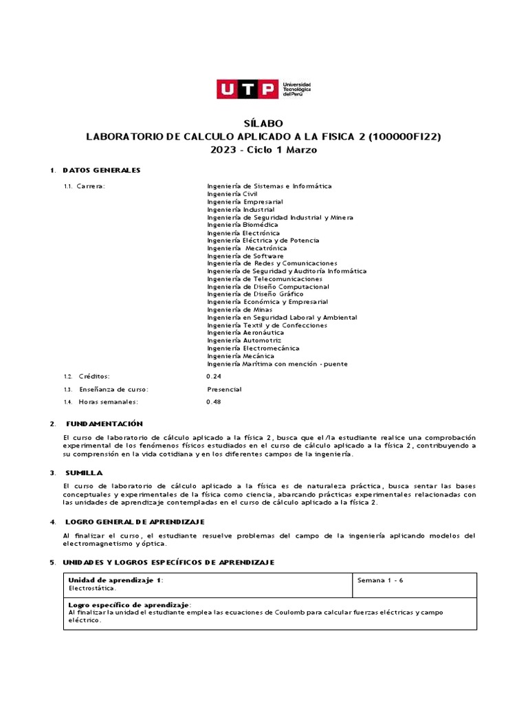 Laboratorio de Calculo Aplicado ALa Fisica 2 | PDF | Ingeniería ...