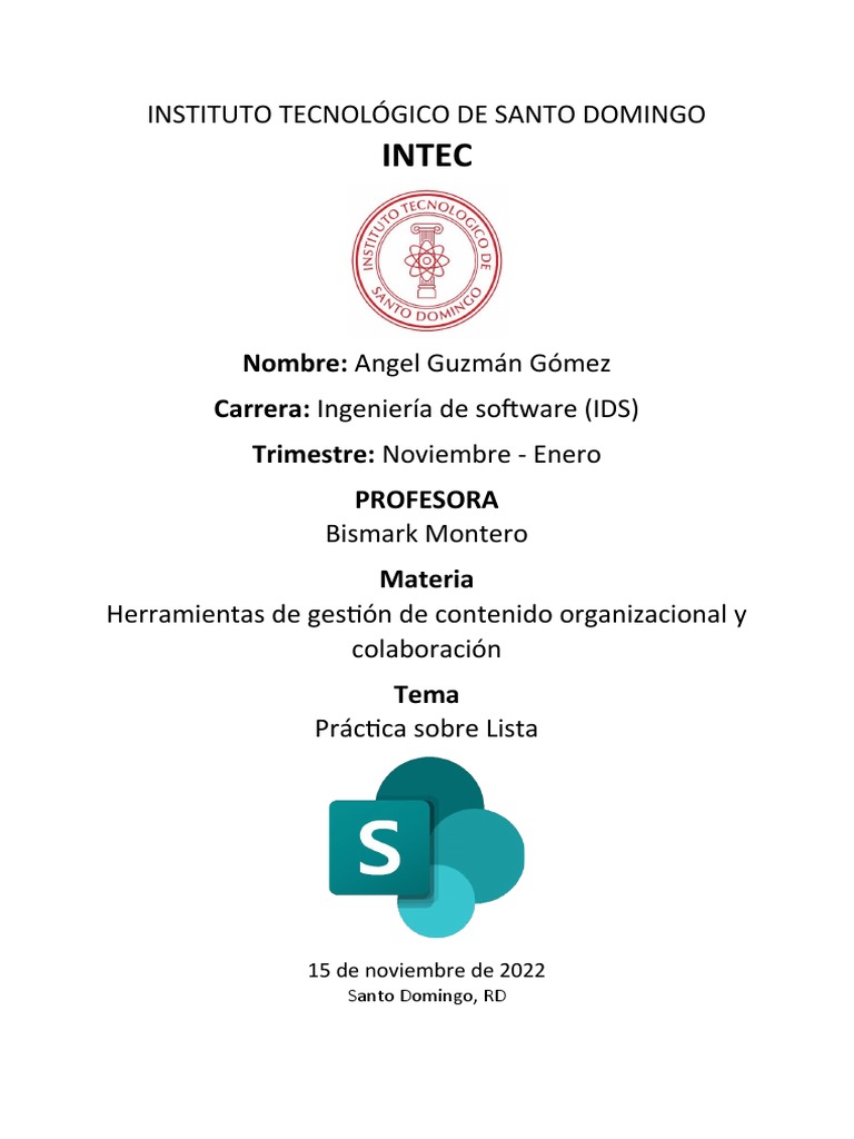 Intec: Instituto Tecnológico de Santo Domingo | PDF