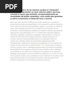 Misiones Sociales en Venezuela: Contexto y Evolución | PDF | Venezuela ...