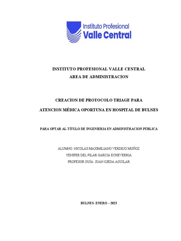 Instituto Profesional Valle Central Area de Administracion: para Optar Al Título de Ingenieria ...
