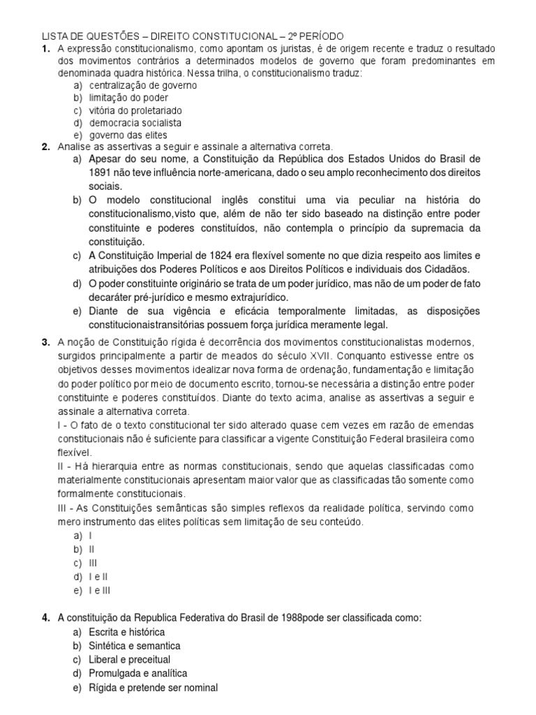Classificação e Participação na CF/88 | PDF | Constituição | Princípios ...
