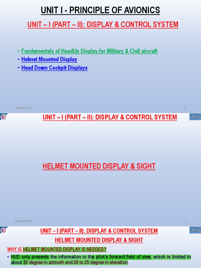Unit - I (Part - Ii) : Display & Control System | PDF