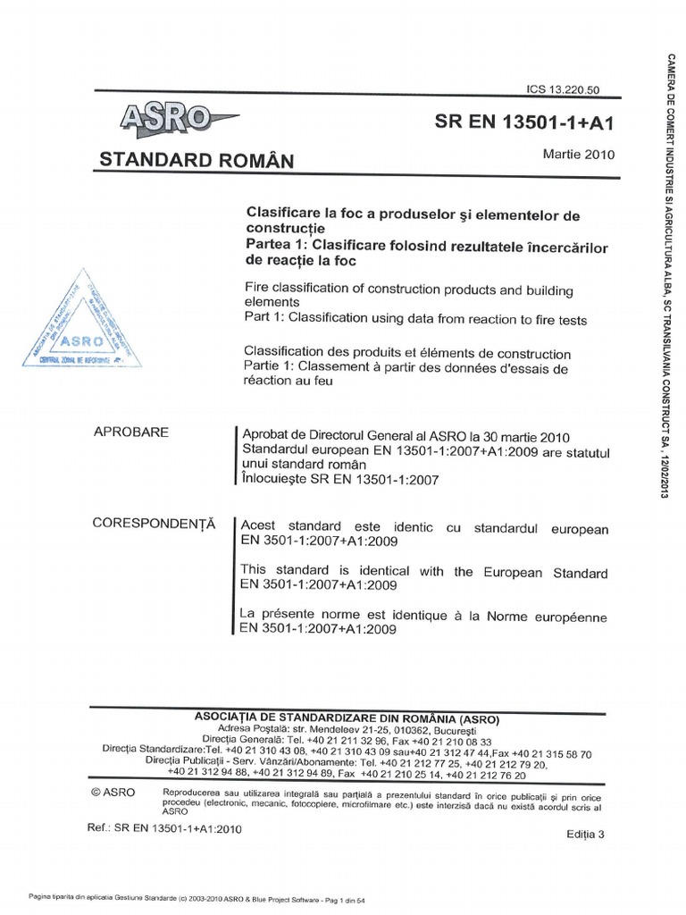 SR en 13501 - 1 - 2010 | PDF