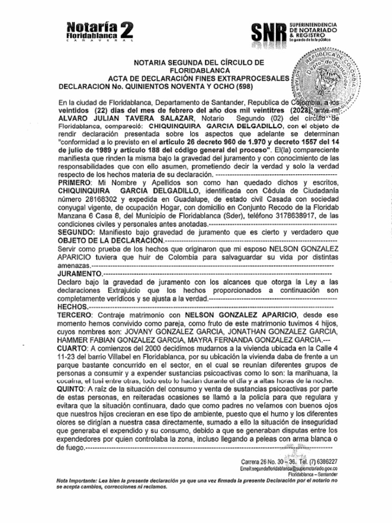 Declaracion Juramentada | PDF