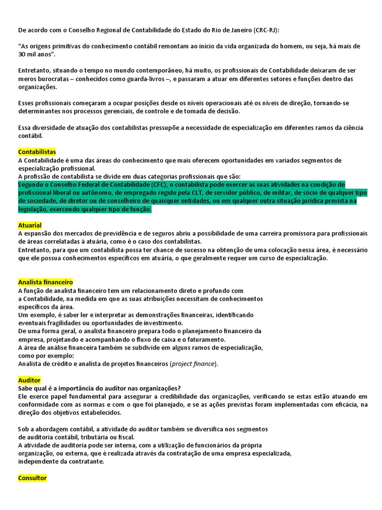 Oportunidades na Profissão Contabilista | PDF | Contabilidade | Economias