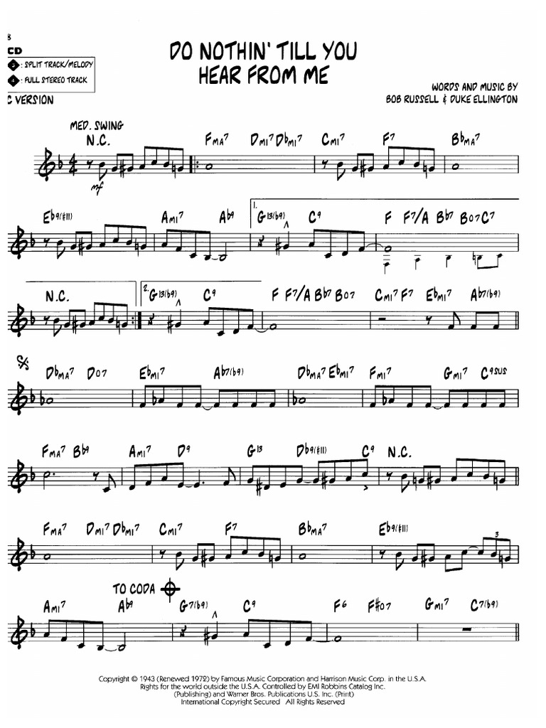 Do Nothing Till You Hear From Me | PDF