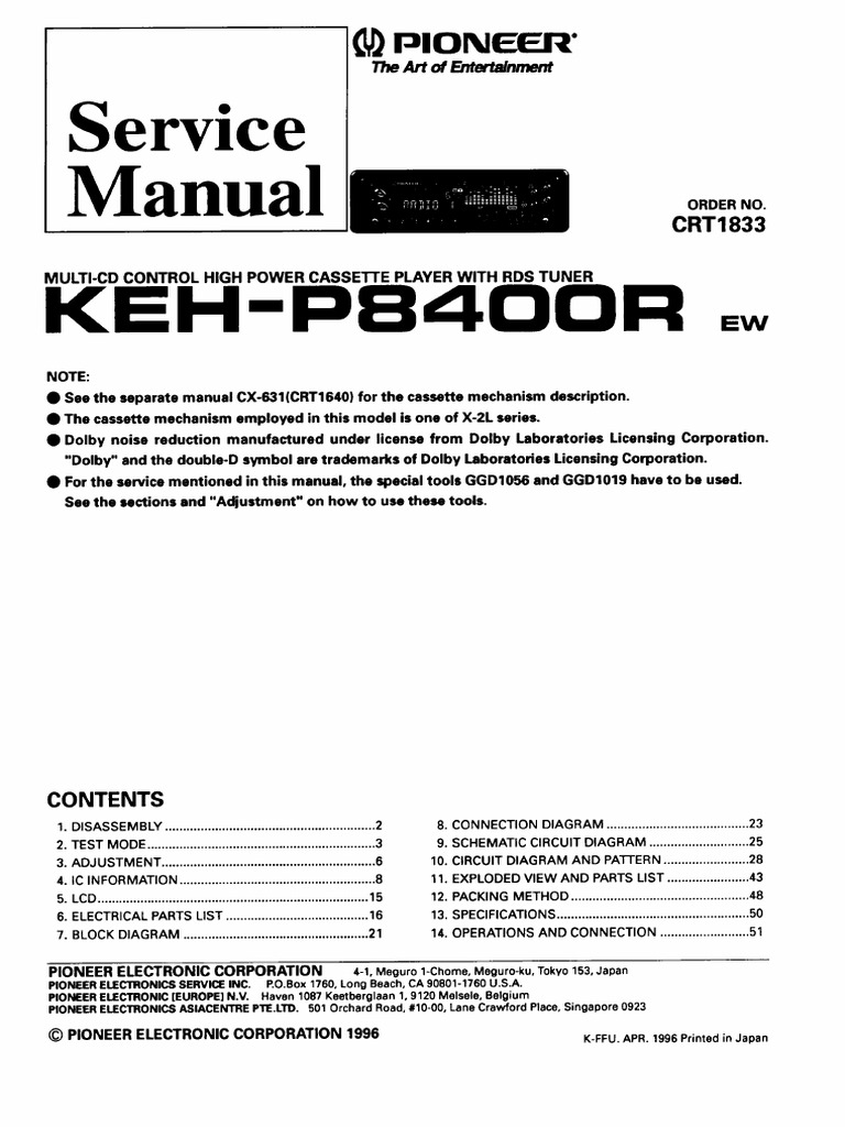 Pioneer Keh p8400 | PDF