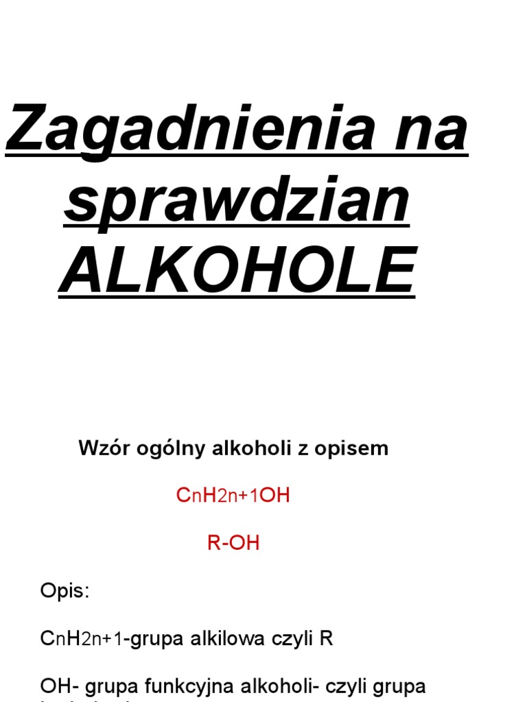 Alkohole Chemia | PDF