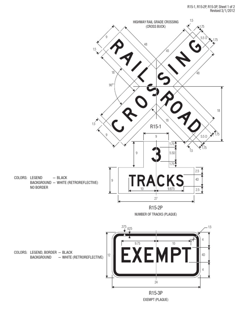 Highway Rail Crossing Sign Specifications | PDF