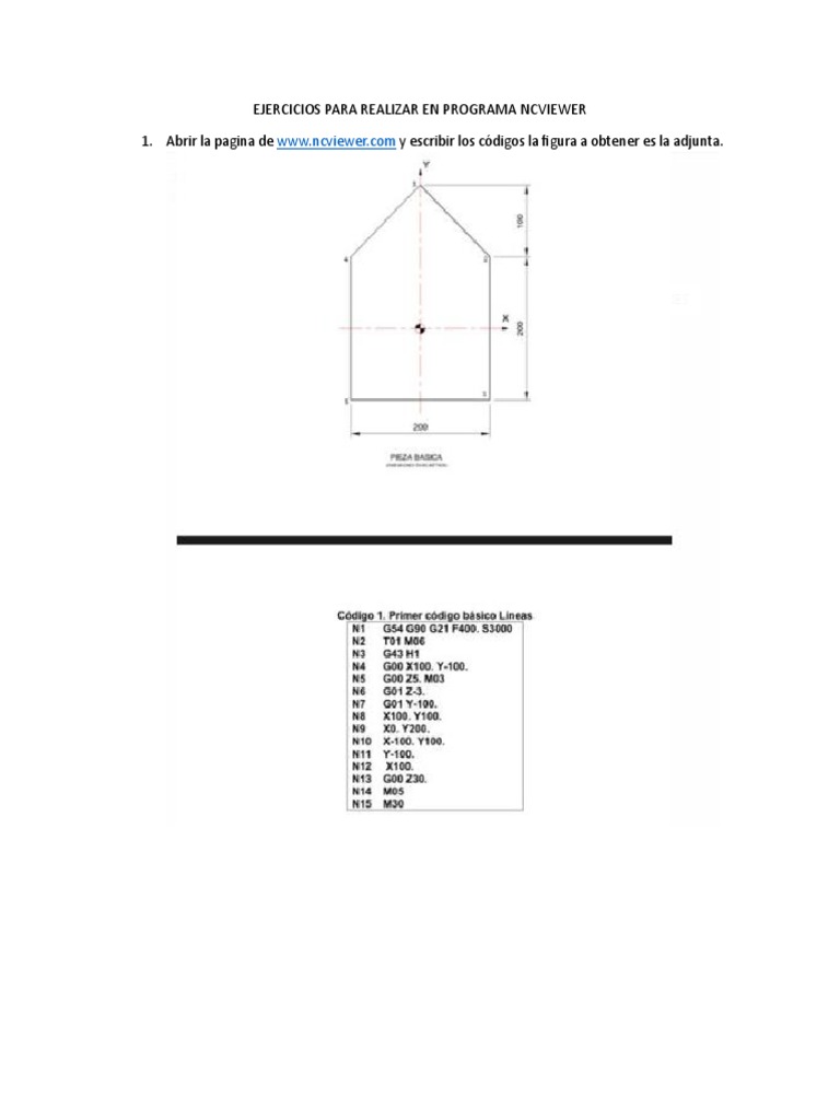 EJERCICIOS PARA REALIZAR EN PROGRAMA NCVIEWER | PDF