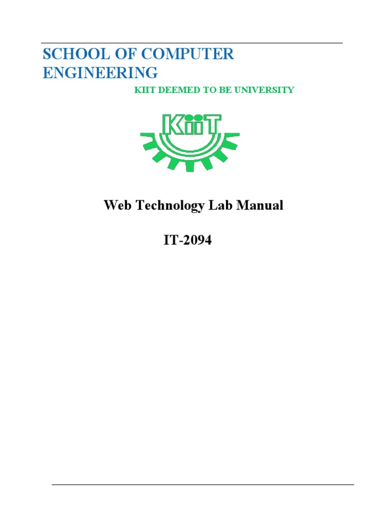 School Of Computer Engineering Web Technology Lab Manual It 2094 Pdf Method Computer 1265