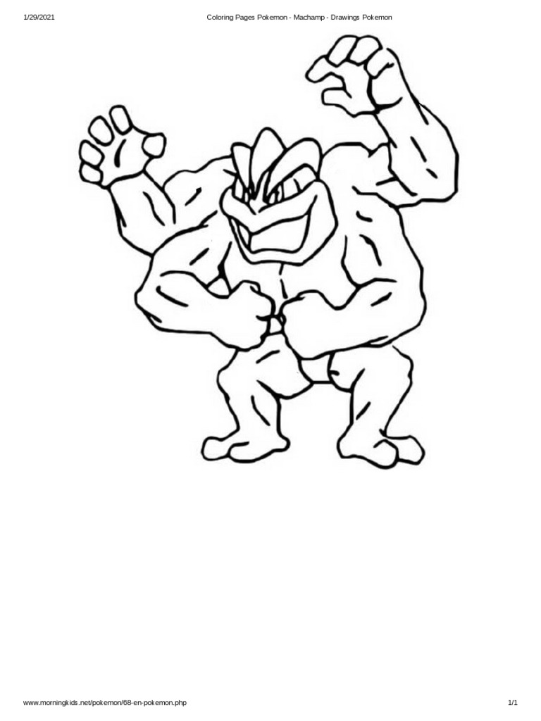 Coloring Pages Pokemon - Machamp - Drawings Pokemon | PDF