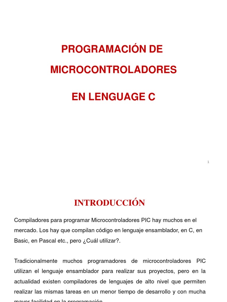 2.1.-Programacion de PIC en Lenguaje C | PDF | Lenguaje de programación ...