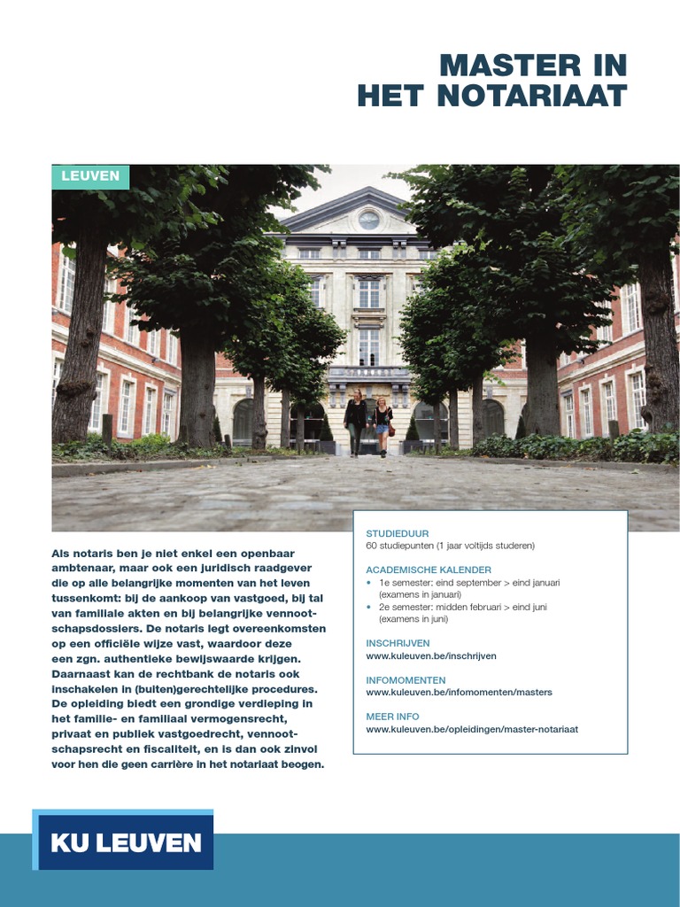 Master in Het Notariaat KU Leuven-1 | PDF