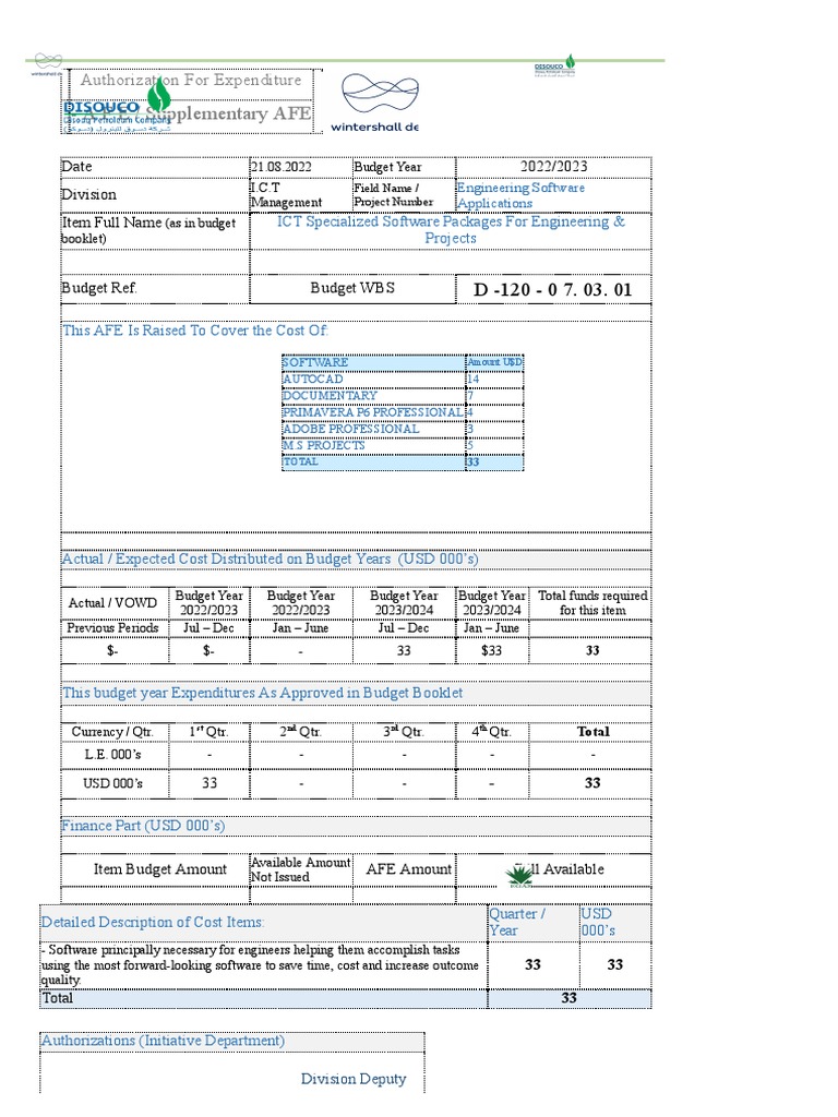 FWD New AFE Form | PDF | Software Development | Software