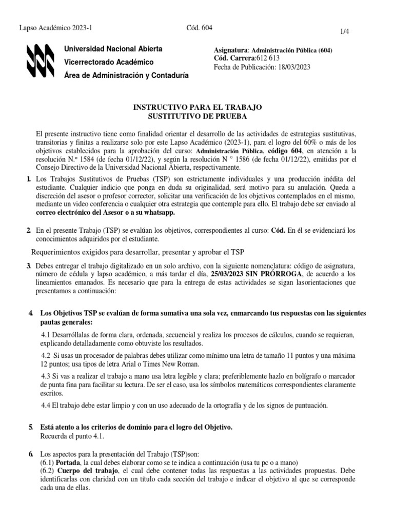 604 TSP 2023-1 | PDF | Planificación | Administración Pública