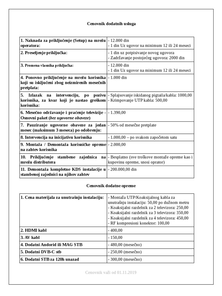 Aktuelni_cenovnik_Exe_Net_01.11.2019 | PDF