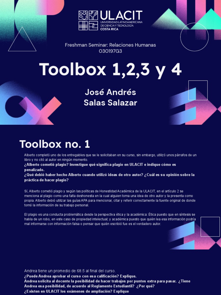 Toolbox 1,2,3 y 4 Jose Andres Salas | PDF